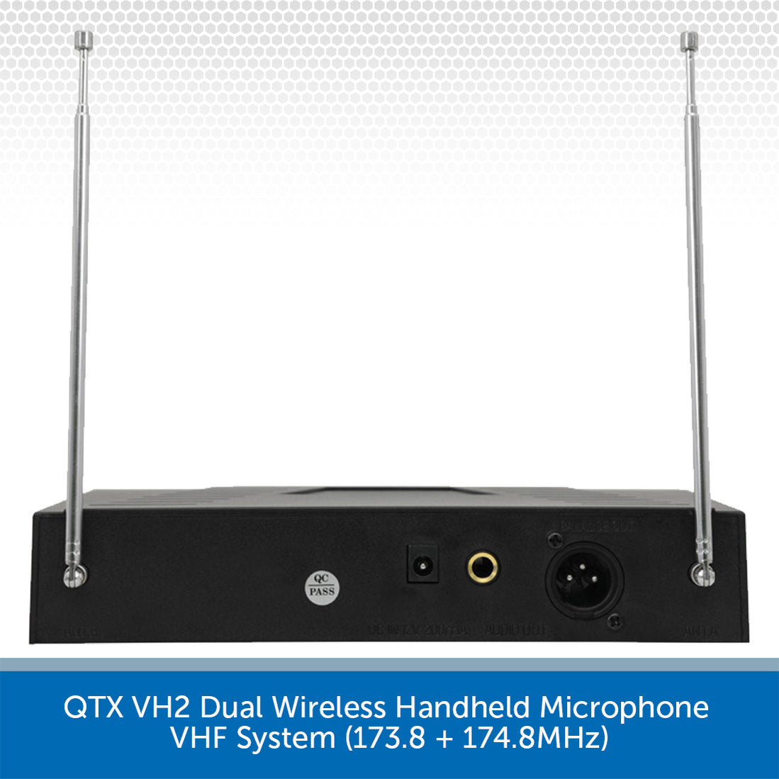 QTX VH2 Dual Wireless Handheld Microphone VHF System | Audio Volt