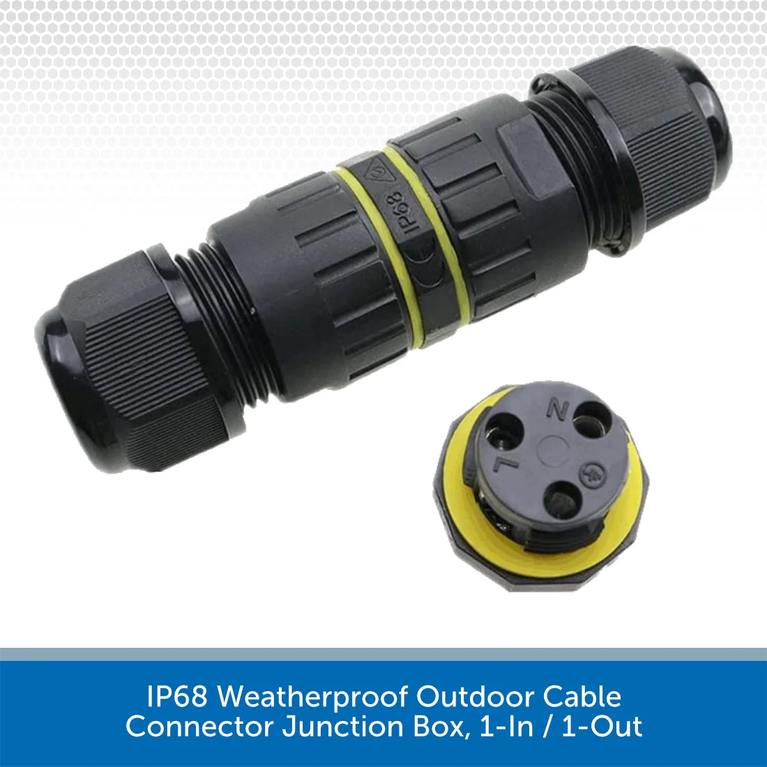 Outdoor Cable Connector Outdoor 3 Pin Male IP68 Waterproof Cable