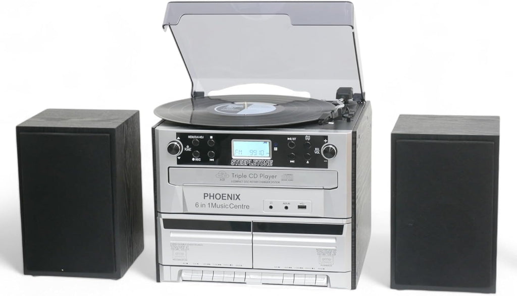 Music Centres | Turntable, CD, Cassette, Radio, Bluetooth | Audio Volt