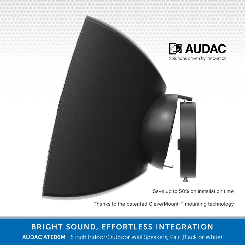 AUDAC ATEO6M 6" Indoor/Outdoor Wall Speakers IP66, Pair | Audio Volt