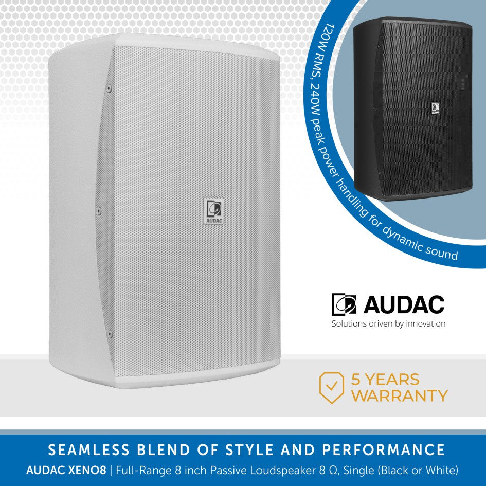 AUDAC XENO8 Full-Range 8" Passive Loudspeaker 8 Ω, Single | Audio Volt
