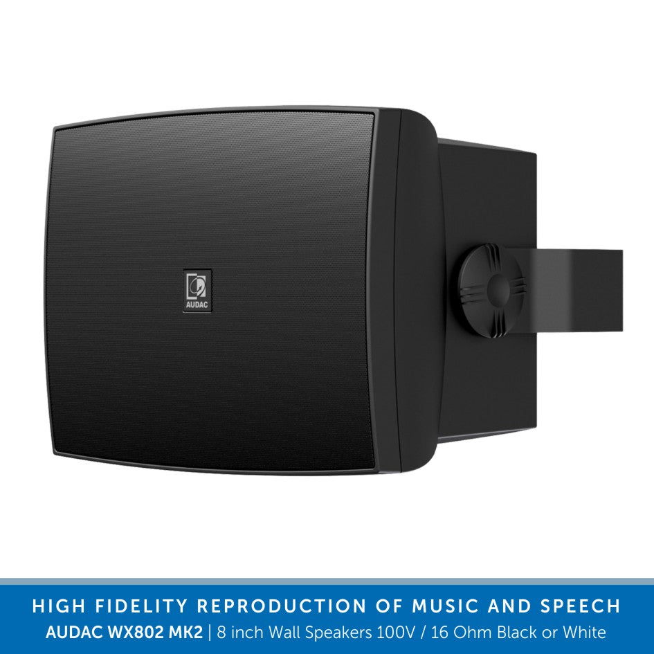 AUDAC WX802 MK2 8-inch Wall Speakers 100V or 16 Ohm, Pair | Audio Volt