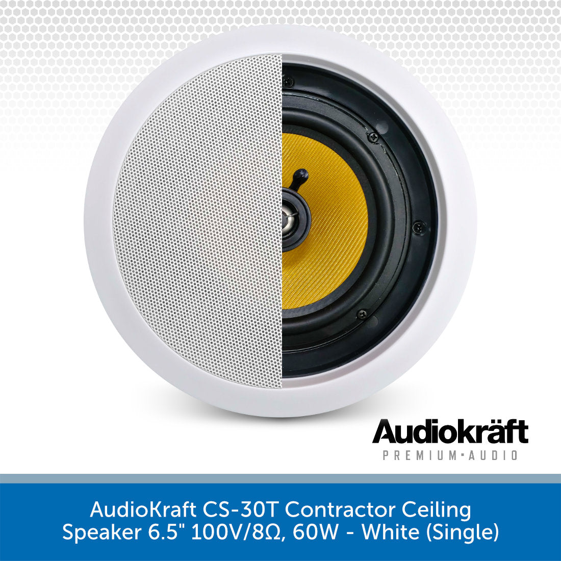 AudioKraft CS-30T Contractor Ceiling Speaker 6.5" 100V/8Ω | Audio Volt