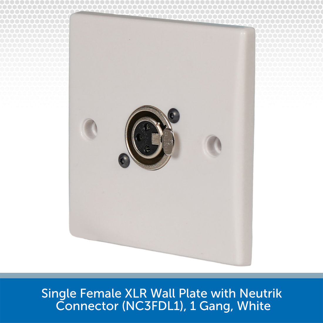 Single Female XLR Wall Plate with Neutrik Connector, White | Audio Volt