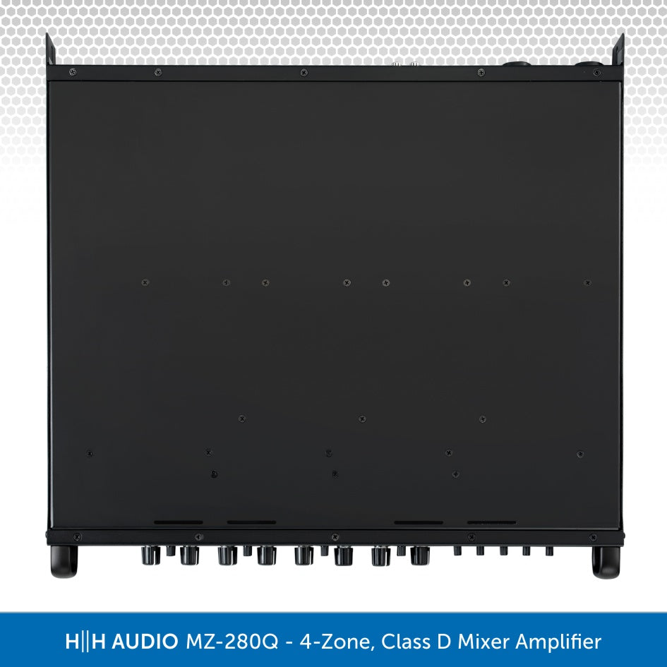 HH Audio MZ-280Q 4-Zone Mixer Amplifier 4x280W, 100V/4Ω | Audio Volt