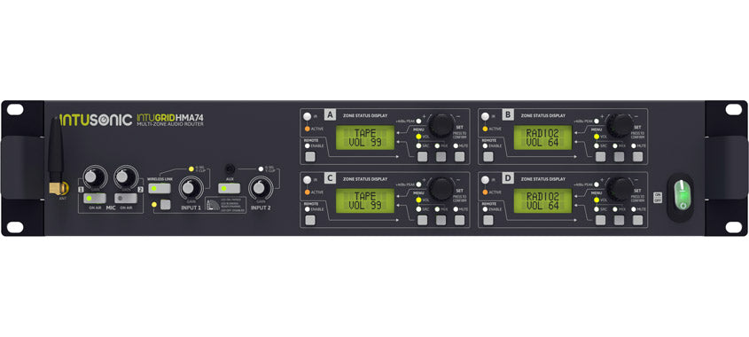 Intusonic IntuGrid HMA74 4-Zone Audio Matrix/Router | Audio Volt