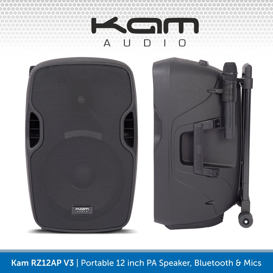 Kam RZ12AP V3 12" 800W Portable Bluetooth PA Speaker | Audio Volt