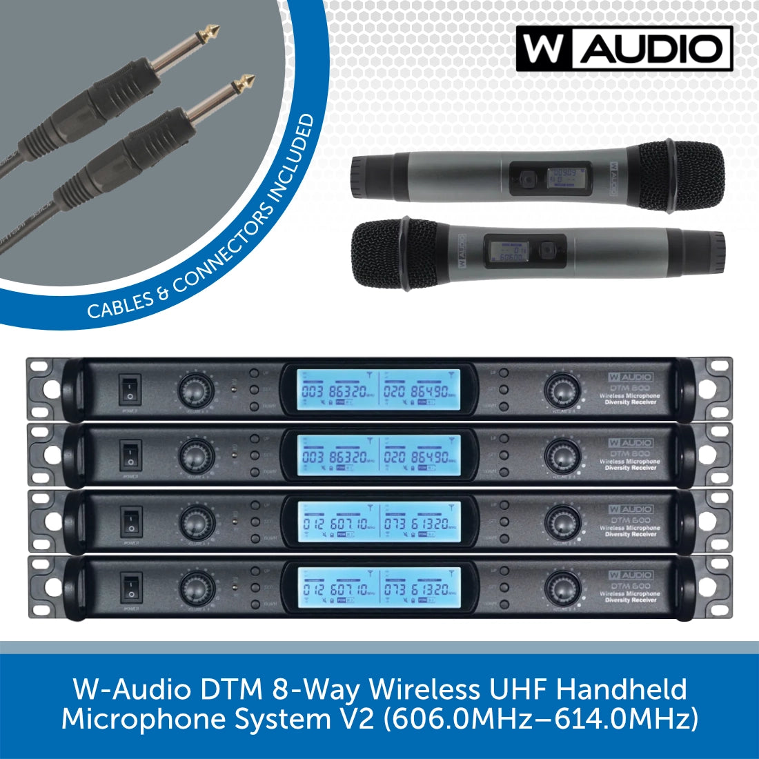 W-Audio DTM 8-Way Wireless UHF Handheld Mic System | Audio Volt