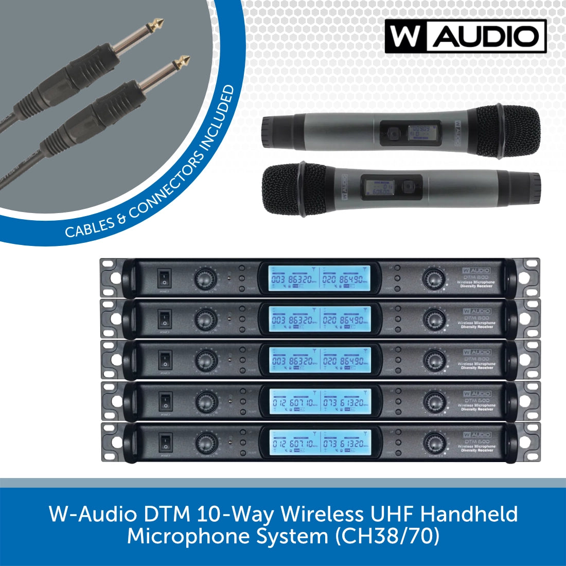 W-Audio DTM 10-Way Wireless UHF Handheld Mic System | Audio Volt