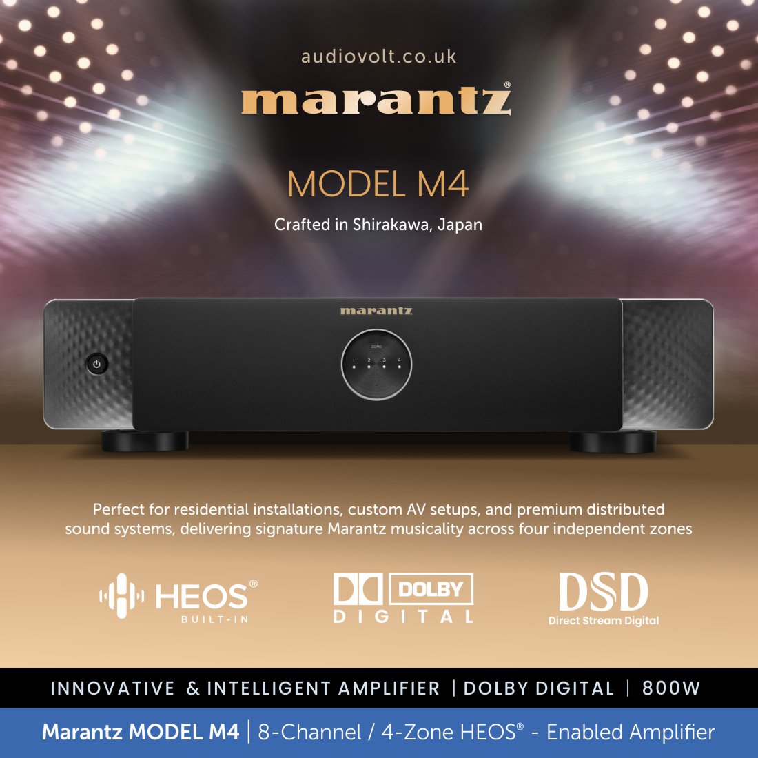 Marantz MODEL M4 8-Channel / 4-Zone Amplifier With HEOS | Audio Volt