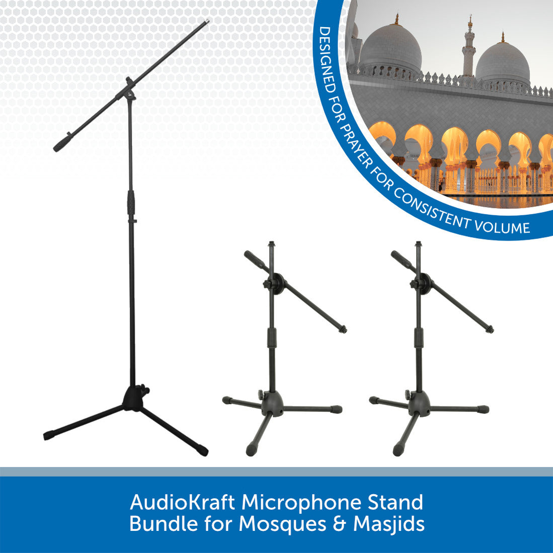 AudioKraft Microphone Stand Bundle for Mosques & Masjids | Audio Volt