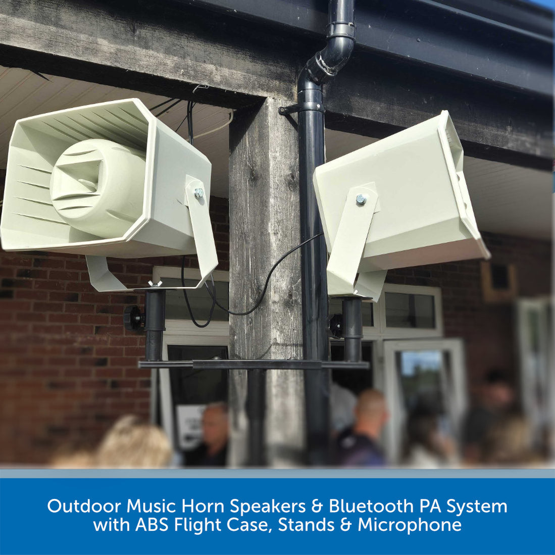Outdoor Music Horn Speaker PA System with ABS Case & Mic | Audio Volt