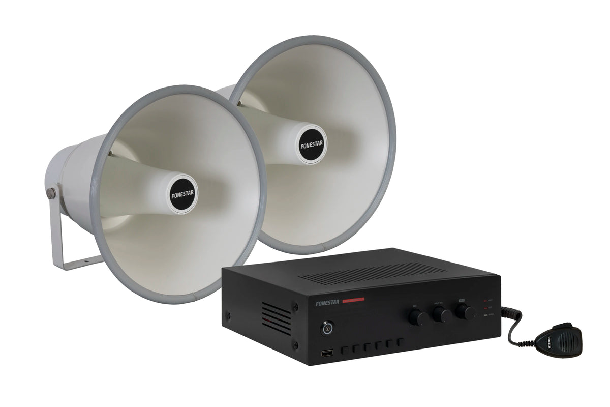 Fonestar 12V Vehicle PA System with 2x Horn Speakers | Audio Volt
