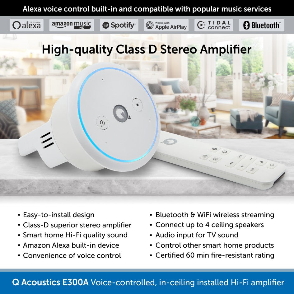 Q Acoustics E300A Amp Wi-Fi, Bluetooth & Voice Control | Audio Volt