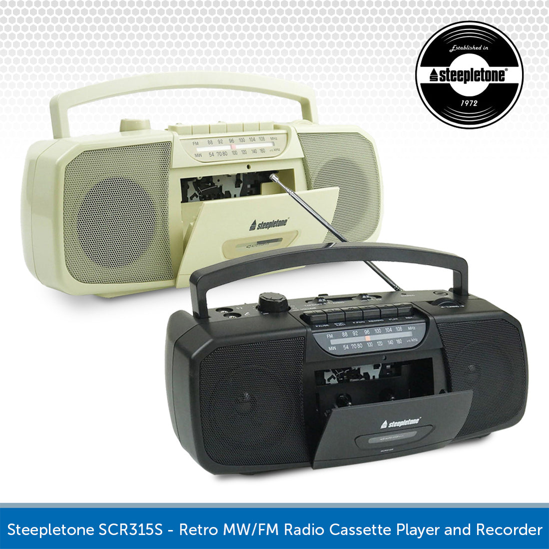 Steepletone SCR315S Retro Radio Cassette Player/Recorder | Audio Volt