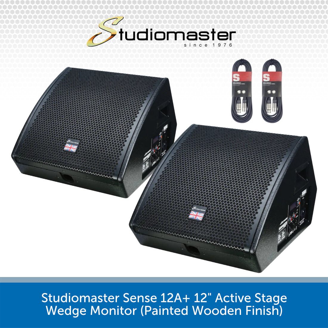 Studiomaster Sense 12A+ Active Monitor Pair with Cables | Audio Volt