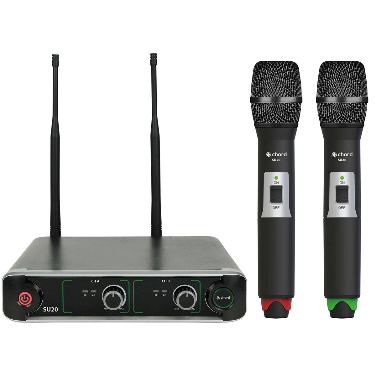 Chord SU20-H-RG Dual UHF Wireless Handheld Mic System | Audio Volt