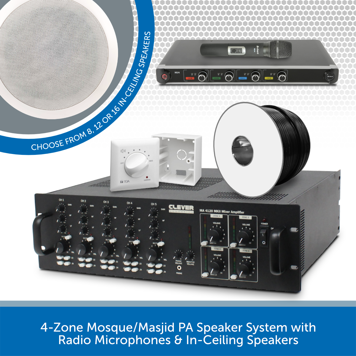 4-Zone PA System with Radio Mics for Place of Worship | Audio Volt