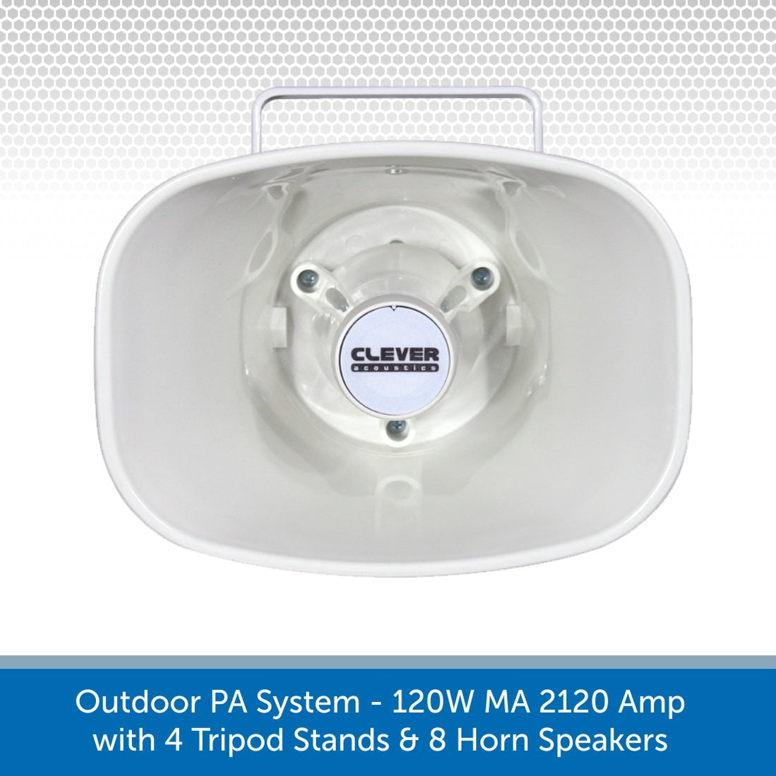 Weatherproof Horn Speaker Outdoor PA System with Stands | Audio Volt