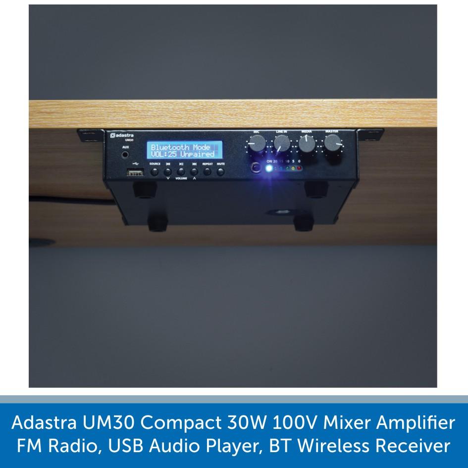 Adastra UM30 Compact 30W 100V Mixer-Amp with BT/FM/USB | Audio Volt