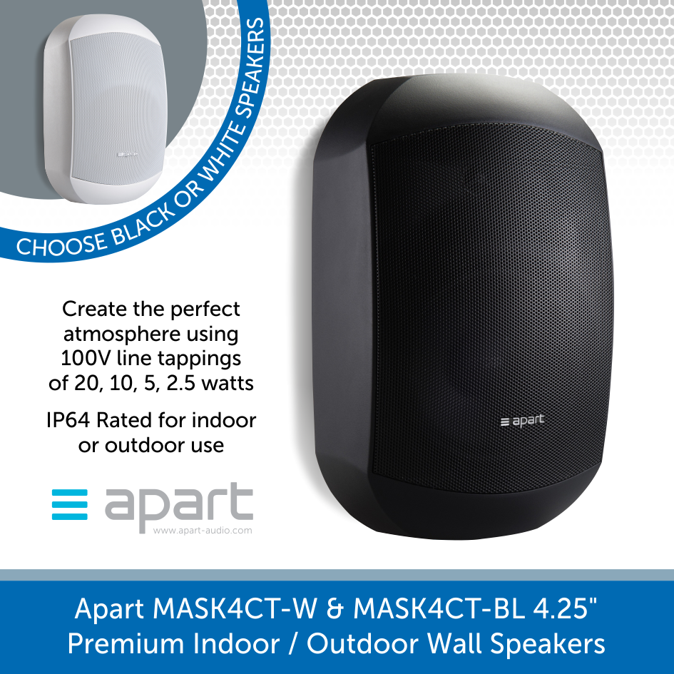 Apart MASK4CT-BL & MASK4CT-W Two-Way Loudspeakers, 100V | Audio Volt
