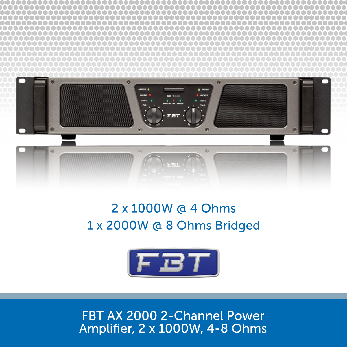 FBT AX 2000 2-Channel Stereo Power Amplifier | Audio Volt